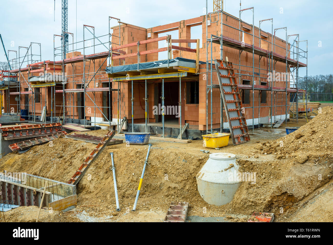 new built house in construction Stock Photo - Alamy