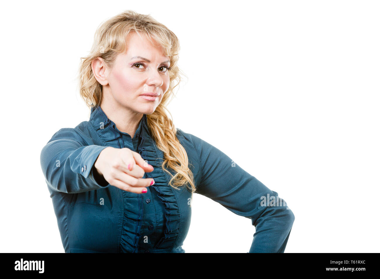 Middle finger blonde Cut Out Stock Images & Pictures - Alamy