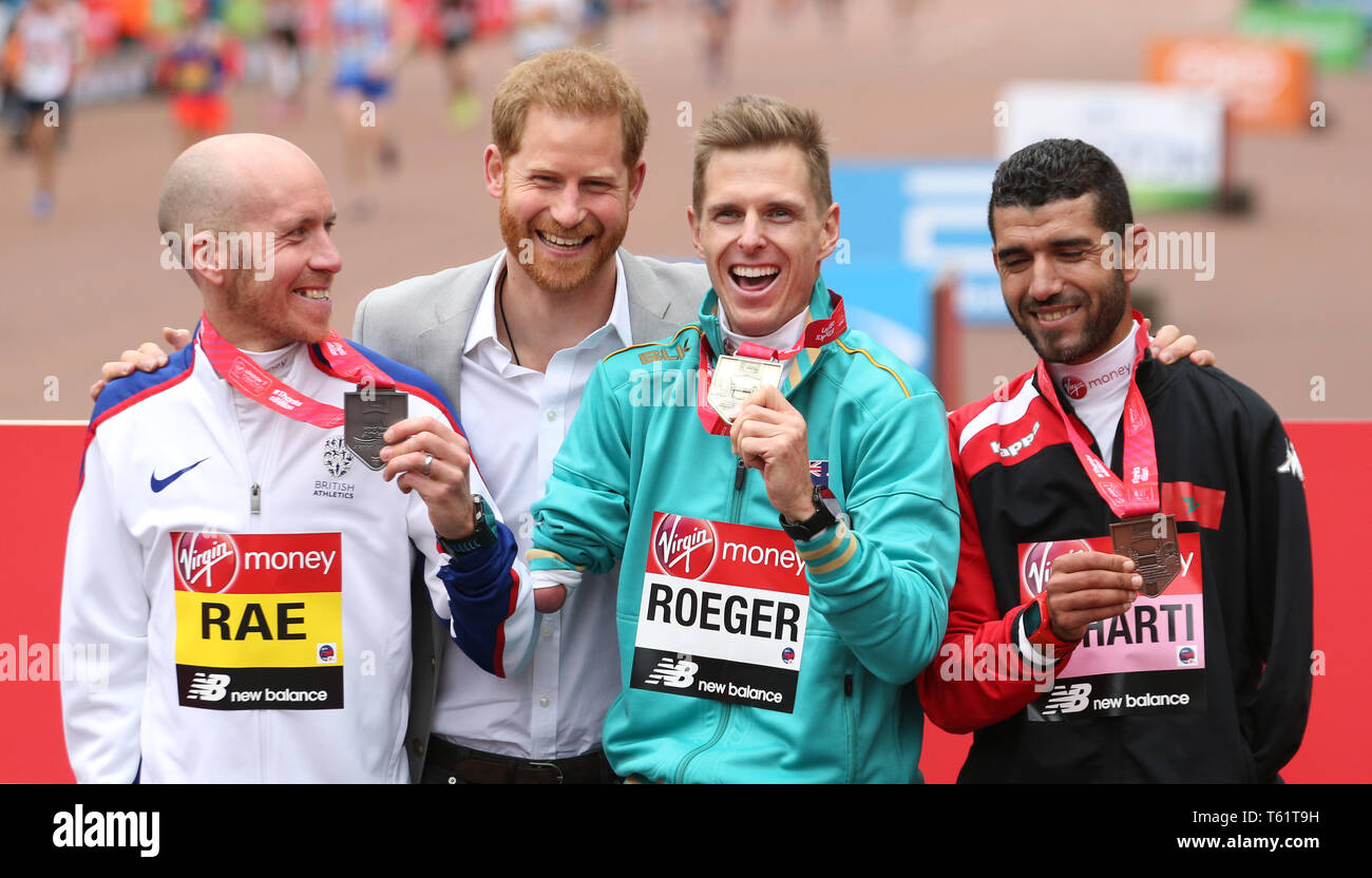 The Duke of Sussex poses for a picture with Great Britain's Derek Rae ...