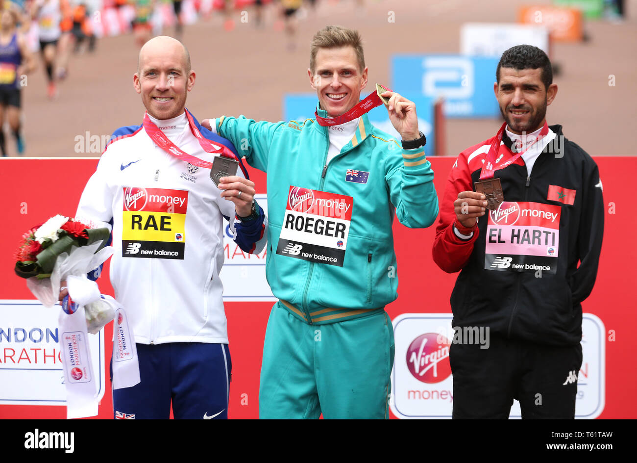 Great Britain's Derek Rae (left), Australia's Michael Roeger and El ...