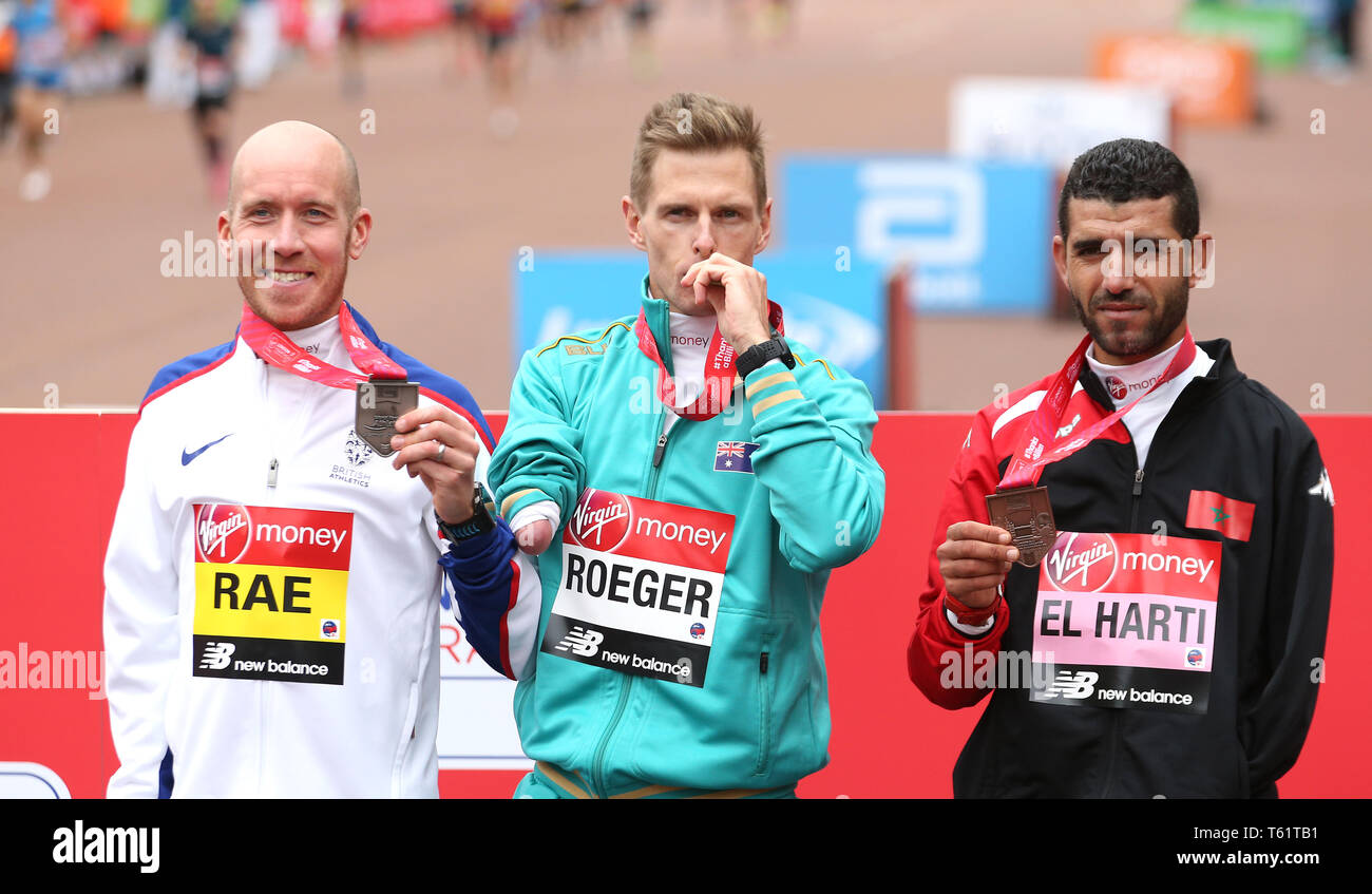 Great Britain's Derek Rae (left), Australia's Michael Roeger and El ...