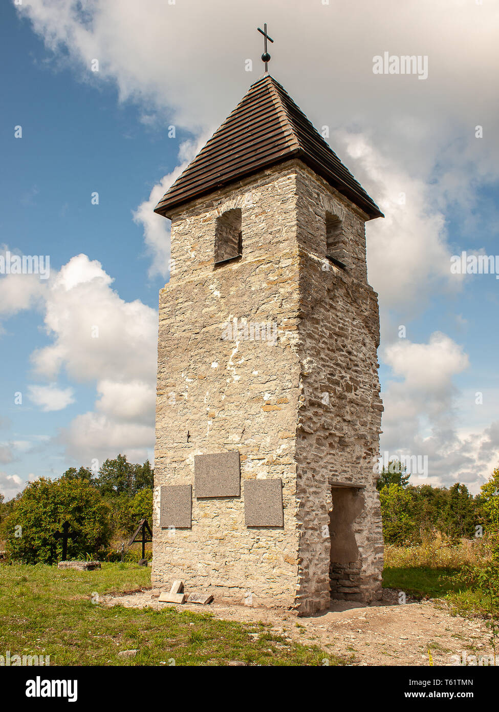 Stone wall on the Baltic sea in the summer. Pakri coast, island in ...