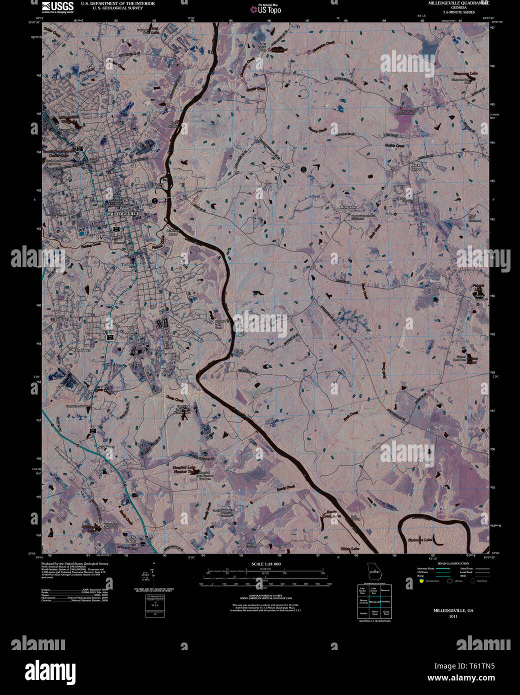 Milledgeville georgia map hi-res stock photography and images - Alamy