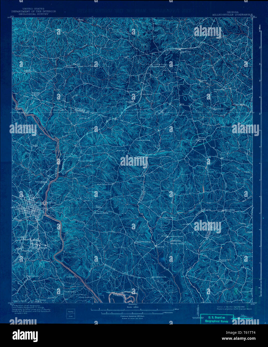 Milledgeville georgia map hi-res stock photography and images - Alamy