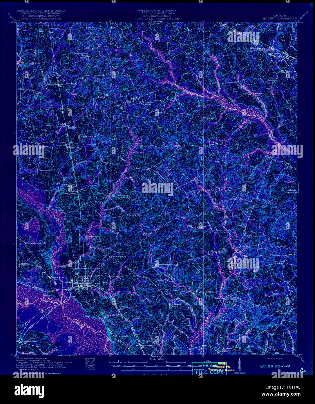 Map of georgia 1920 hi-res stock photography and images - Alamy