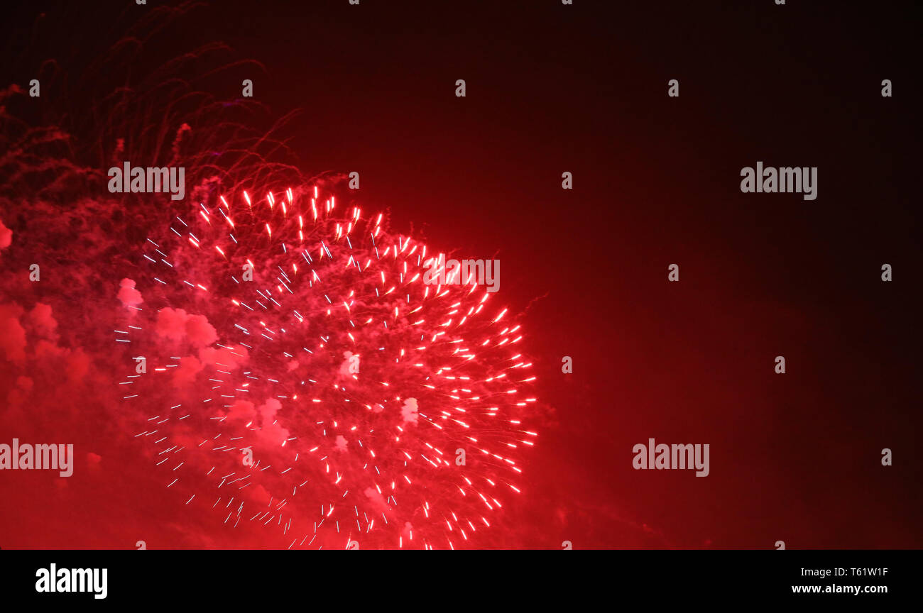 New Year's Eve fireworks and rockets on New Year's Day Stock Photo - Alamy