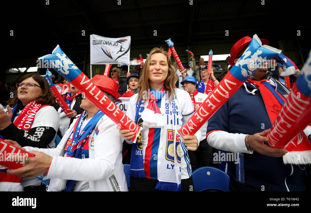 Lyon Women fans ahead of the UEFA Women's Champions League semi final ...