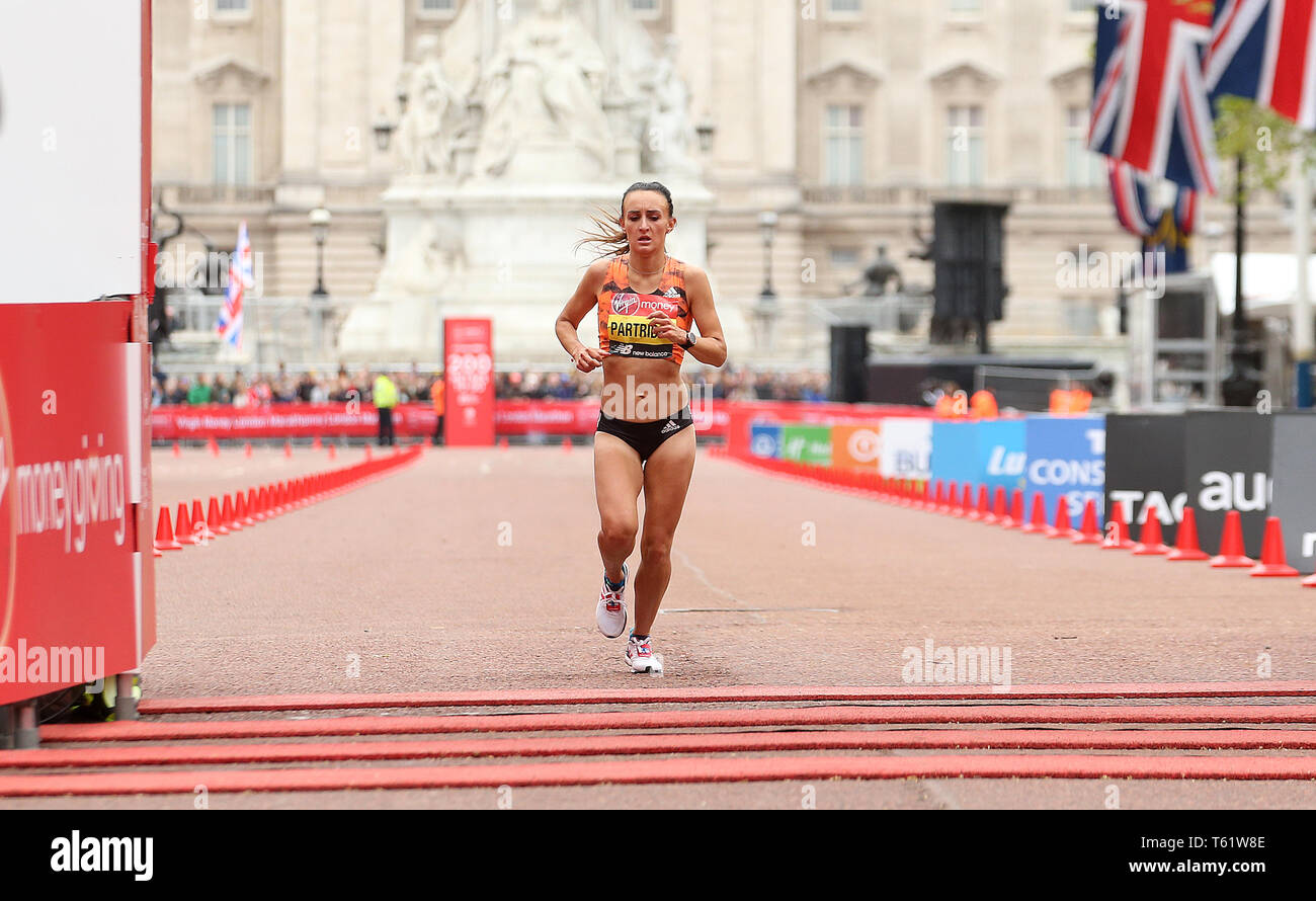 Great Britain's Lily Partridge crosses the line during the 2019 Virgin ...