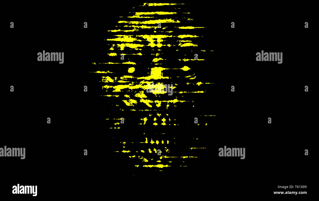 Abstraction zombie face on black background. Illustration in horror ...