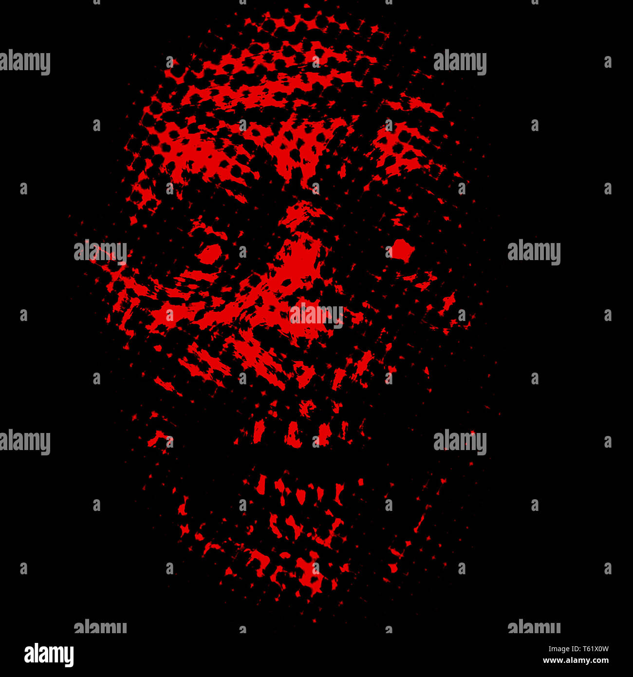 Abstraction zombie face. Illustration in horror genre. Scary monster ...