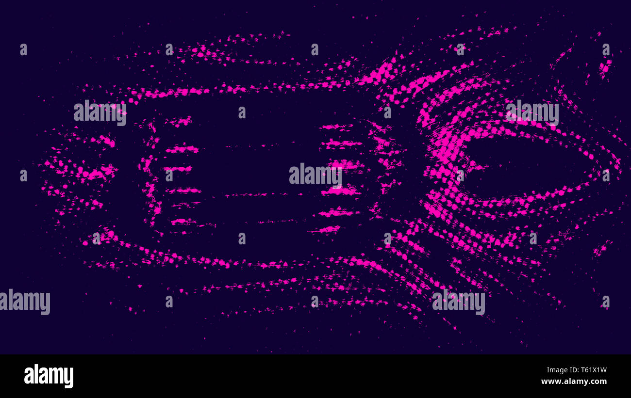 Abstraction zombie face on black background. Illustration in horror ...