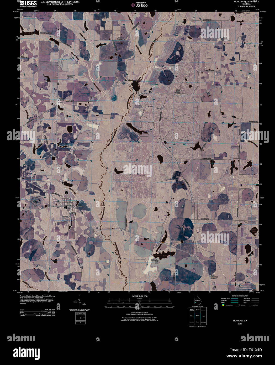 Morgan georgia map hi-res stock photography and images - Alamy