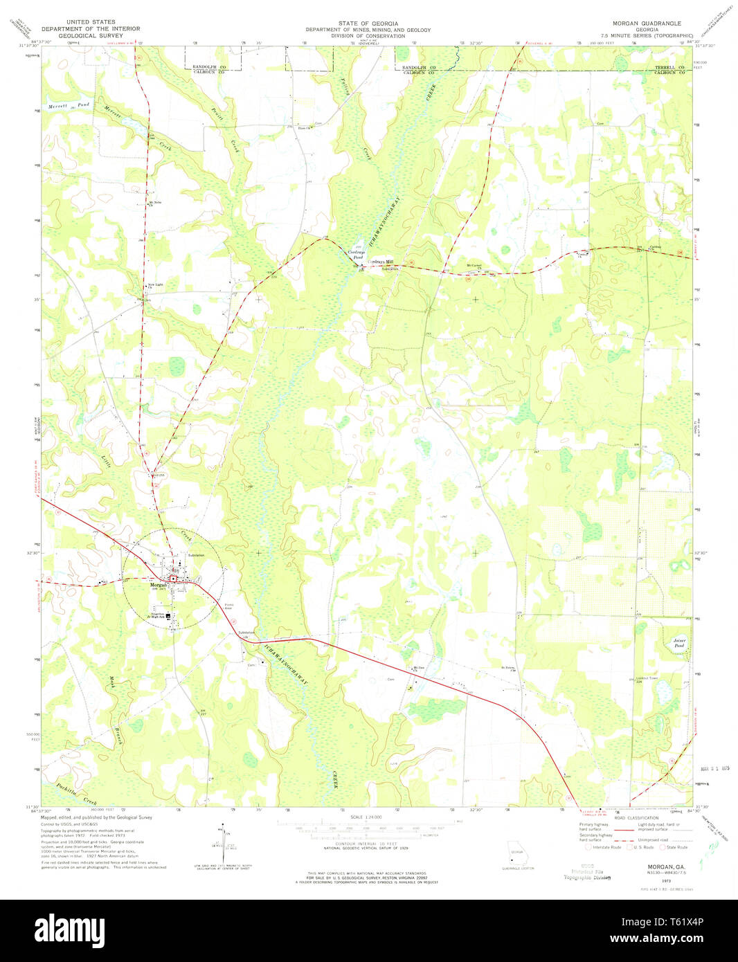 Morgan georgia map hi-res stock photography and images - Alamy