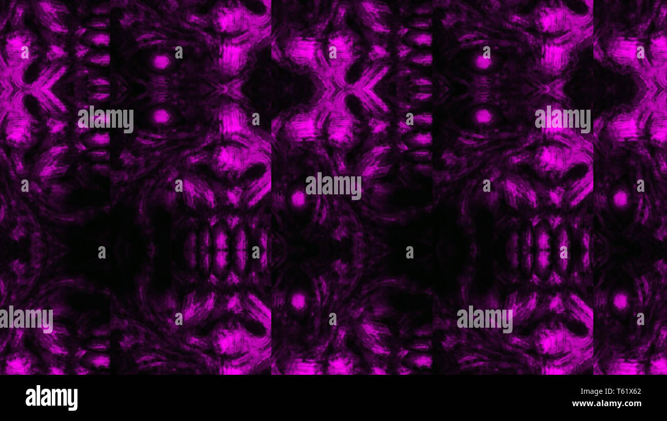 Scary zombie face pattern on black background. Illustration in horror ...