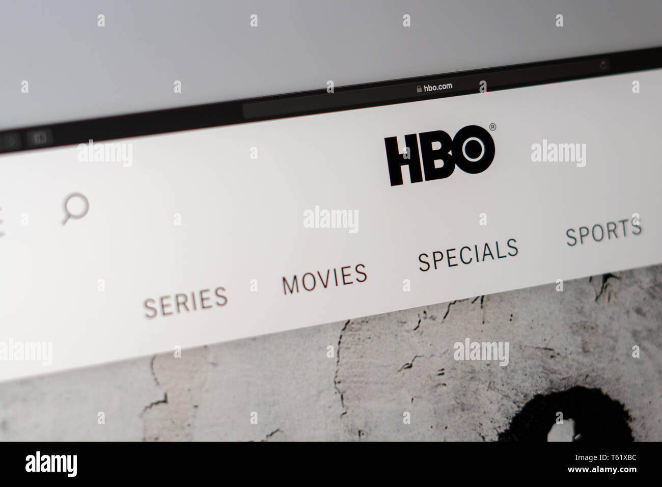 HBO company website homepage. Close up of HBO logo. Can be used as ...