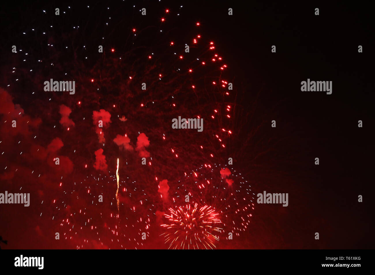 New Year's Eve fireworks and rockets on New Year's Day Stock Photo - Alamy