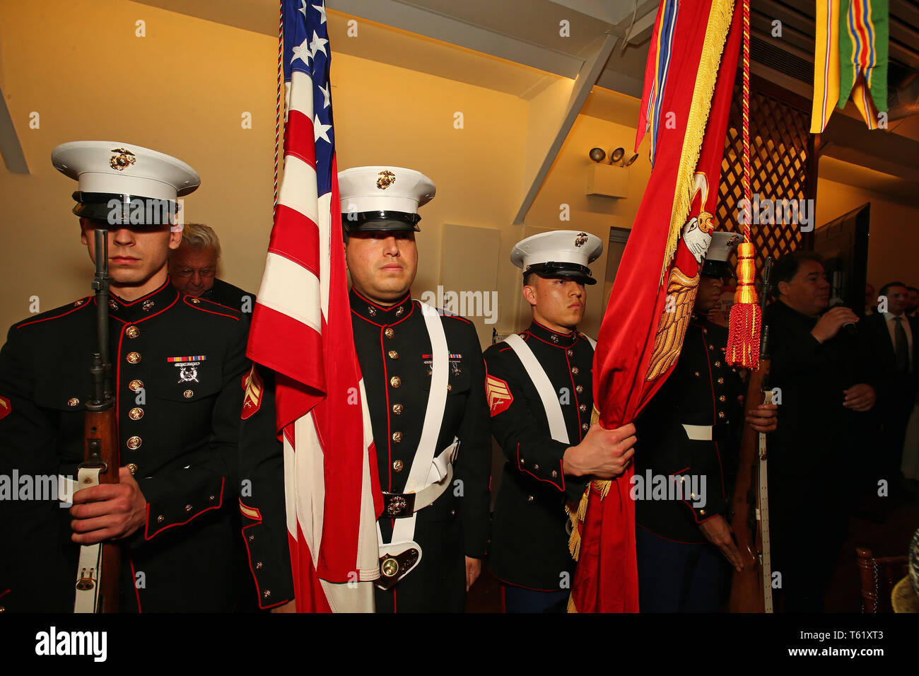 Nyc, United States. 26th Apr, 2019. USMC Color Guard with flag ...