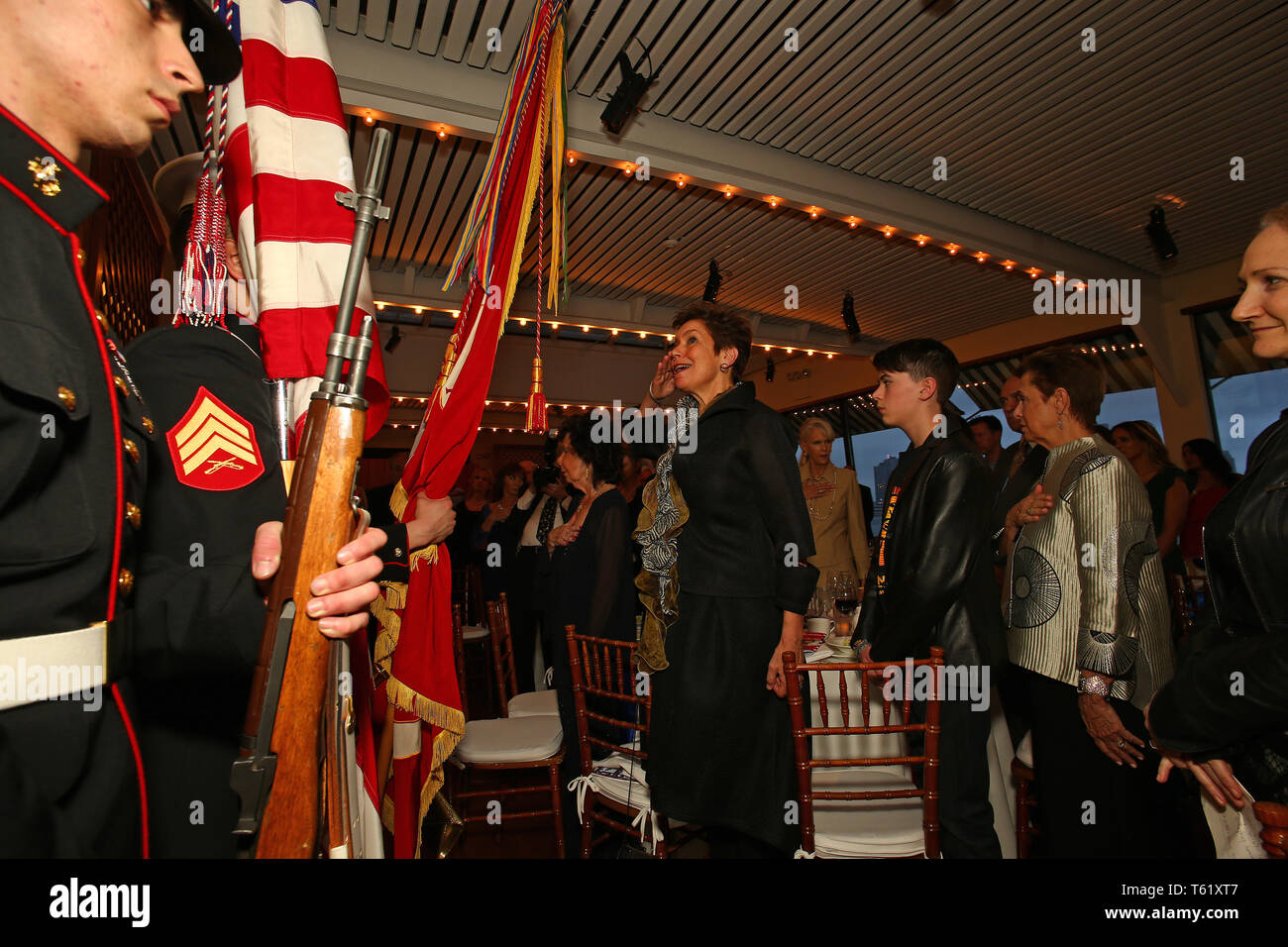 Nyc, United States. 26th Apr, 2019. USMC Color Guard with flag ...