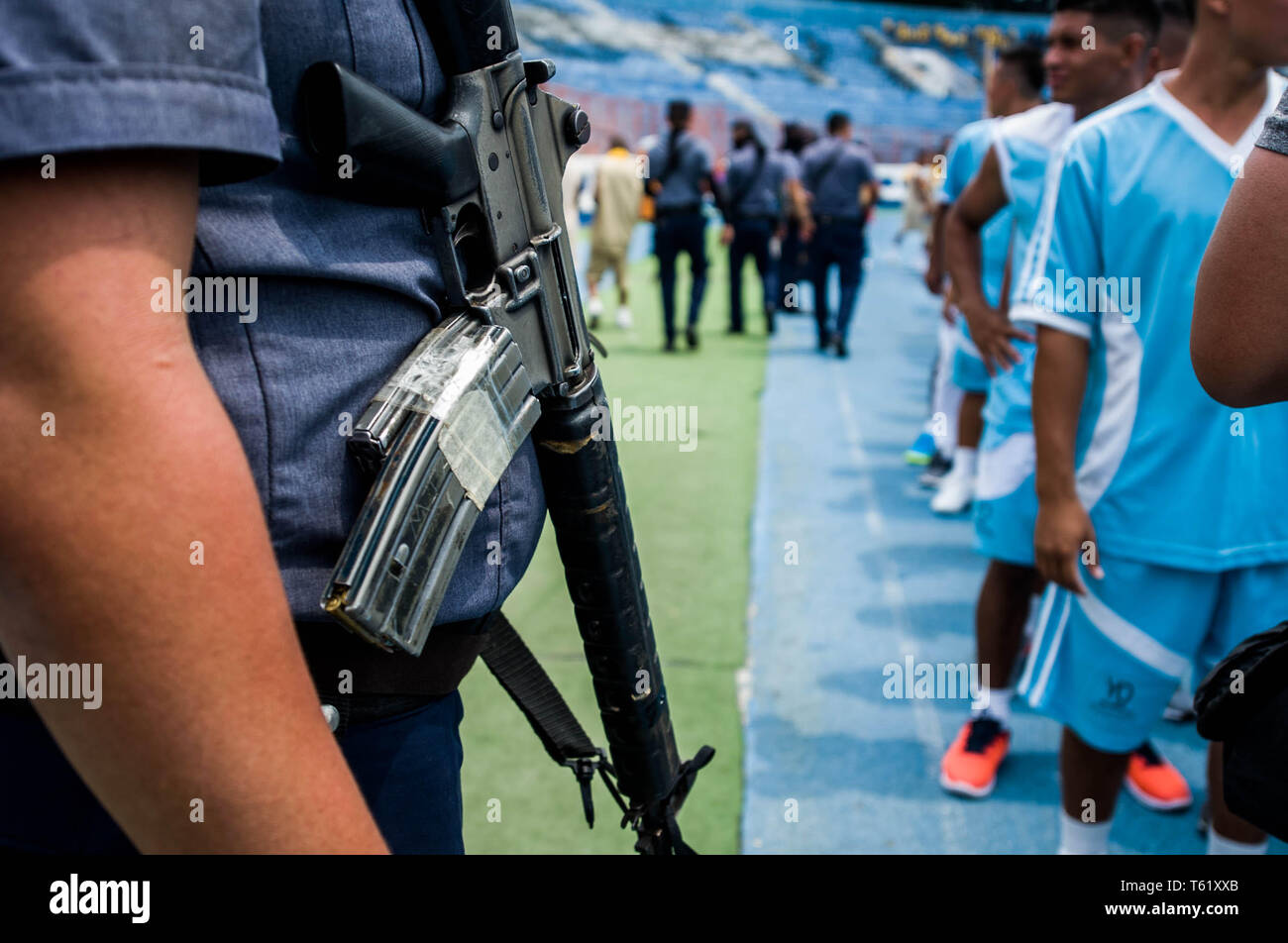 After the soccer match, police take inmates back to their respective ...