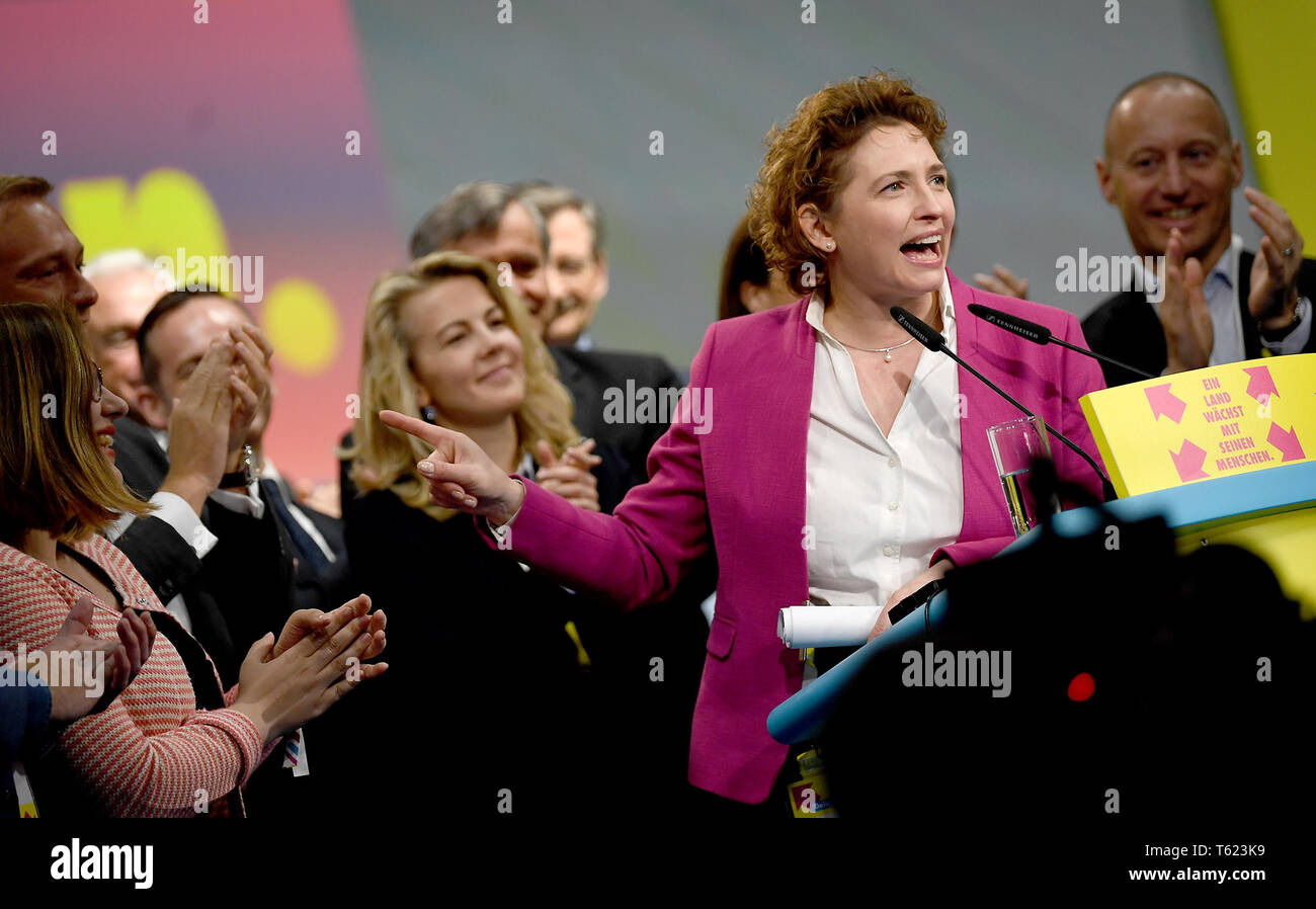 Berlin, Germany. 28th Apr, 2019. Nicola Beer, top candidate for the ...