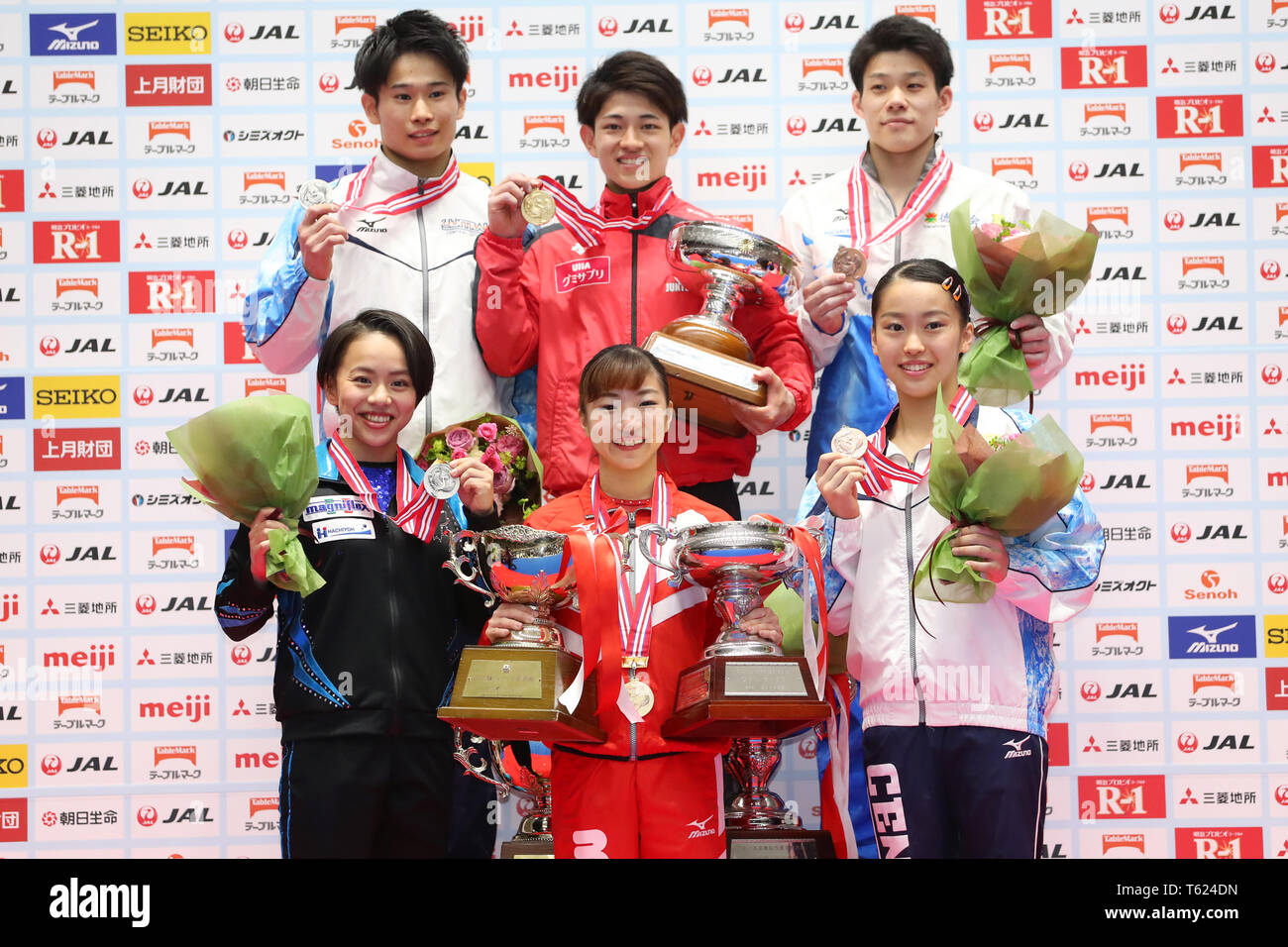Takasaki Arena, Gunma, Japan. 28th Apr, 2019. (Top L-R) Kazuma Kaya ...