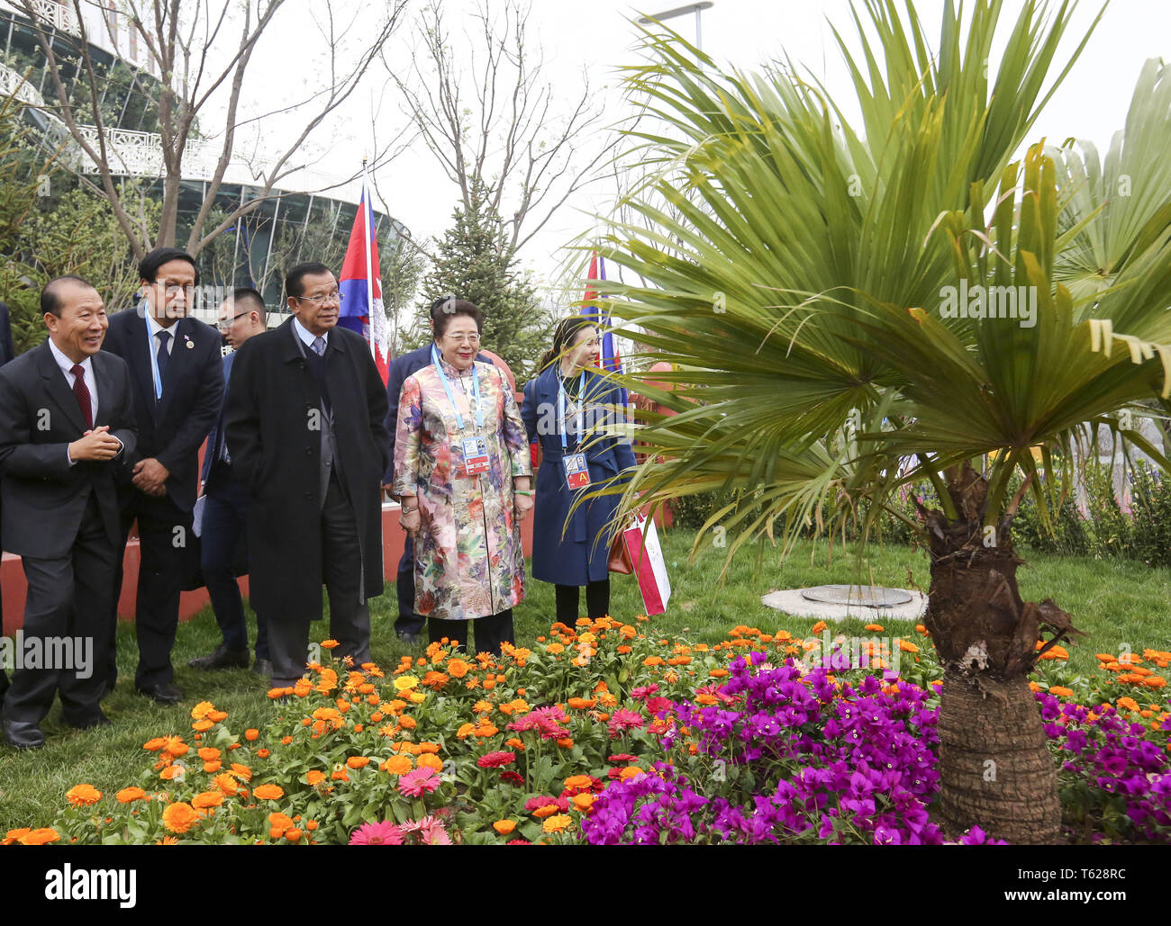 Beijing, China. 28th Apr, 2019. Cambodian Prime Minister Samdech Techo Hun Sen visits the ...