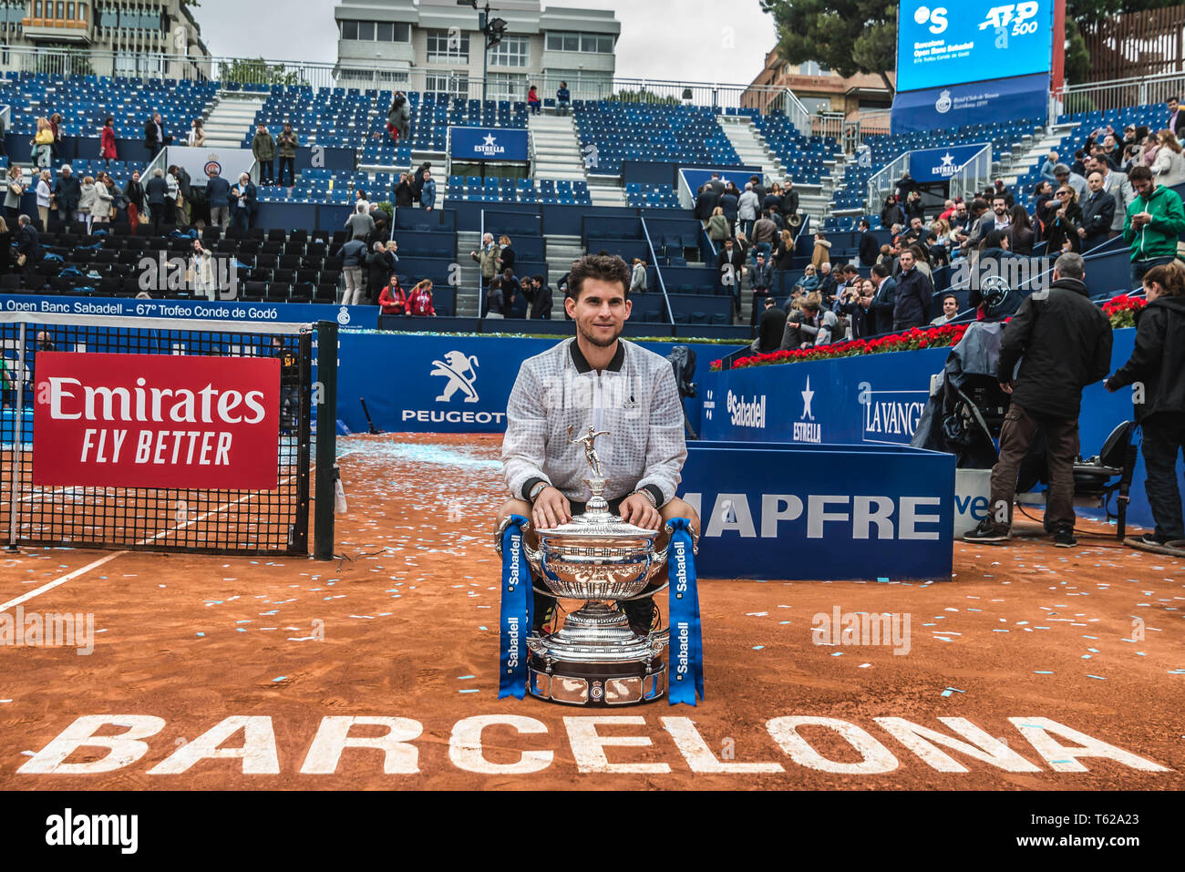 Barcelona, Spain. 28 April, 2019: DOMINIC THIEM (AUT) poses for a photo ...
