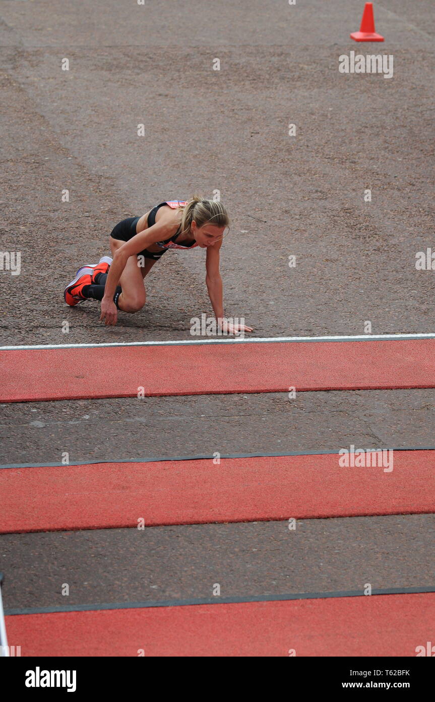 London, UK. 28th Apr, 2019. Hayley Carruthers GB elite women runner ...