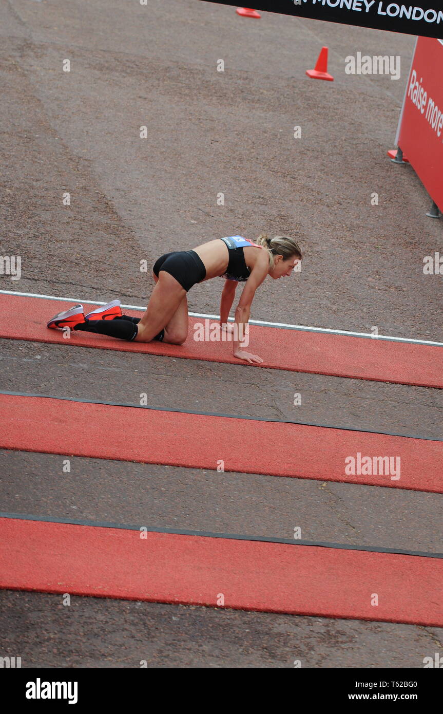 London, UK. 28th Apr, 2019. Hayley Carruthers GB elite women runner ...
