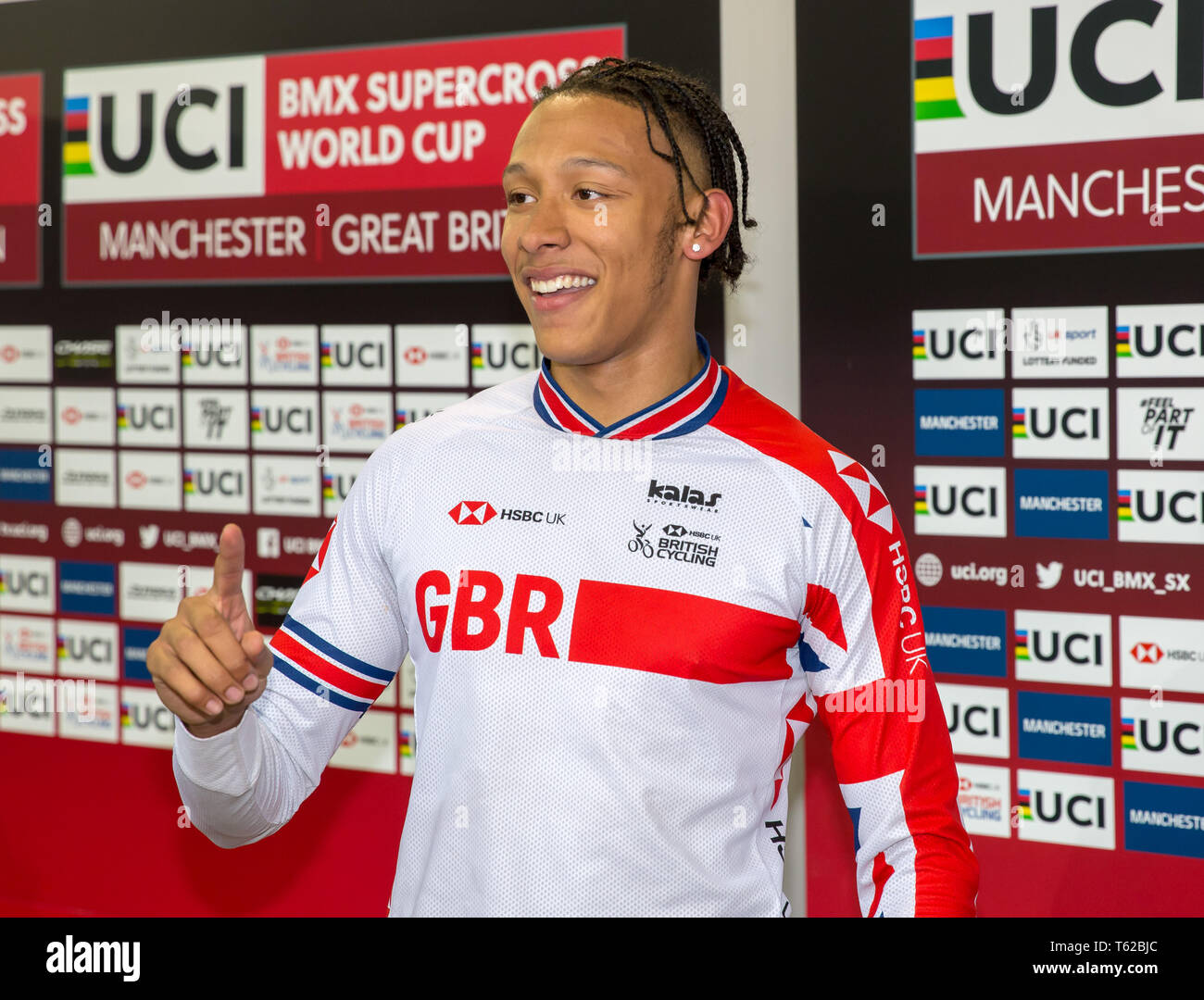 National Cycling Centre, Manchester, UK. 28th Apr, 2019. UCI BMX ...