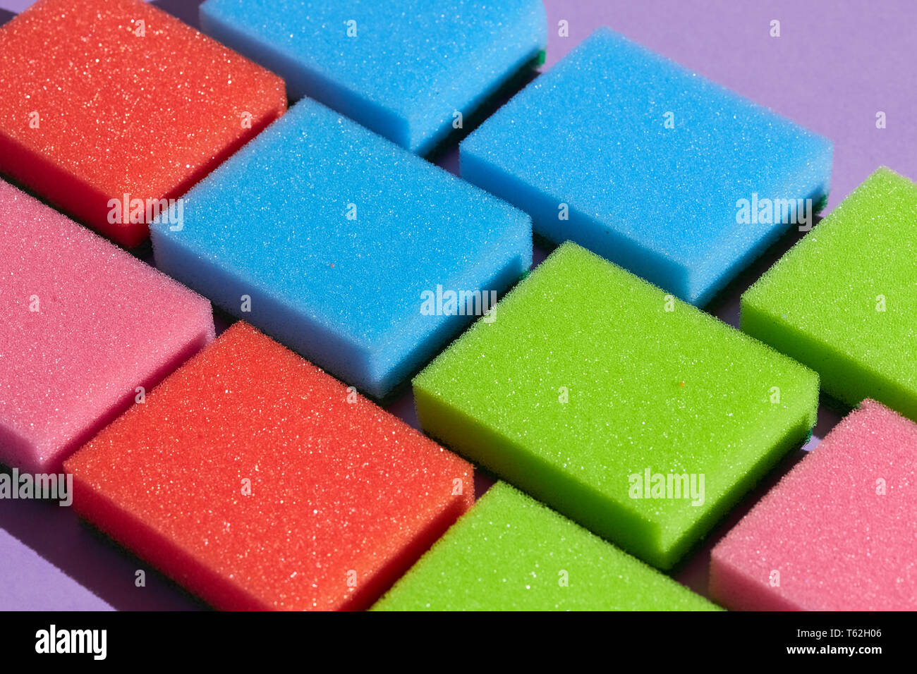 Geometric composition of different sponges, close up photo Stock Photo ...