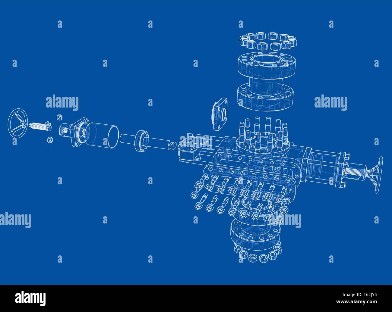Blowout preventer. Vector rendering of 3d Stock Vector Image & Art - Alamy
