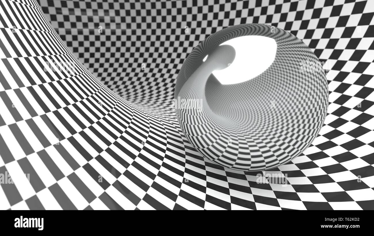 Abstract checker curved geometric background black and white colors ...