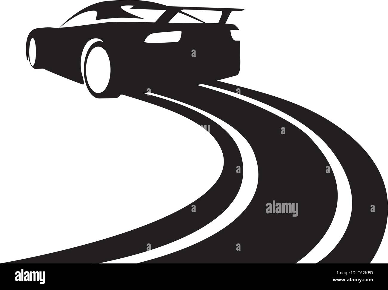 Vector illustration of a car sliding or drifting on a white background ...