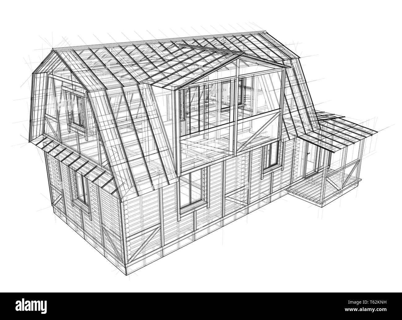 House sketch. Vector rendering of 3d Stock Vector Image & Art - Alamy