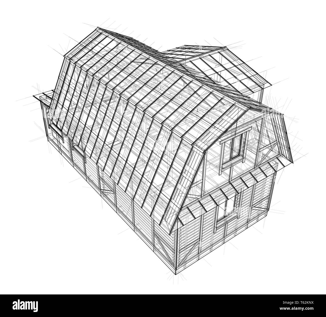 House sketch. Vector rendering of 3d Stock Vector Image & Art - Alamy