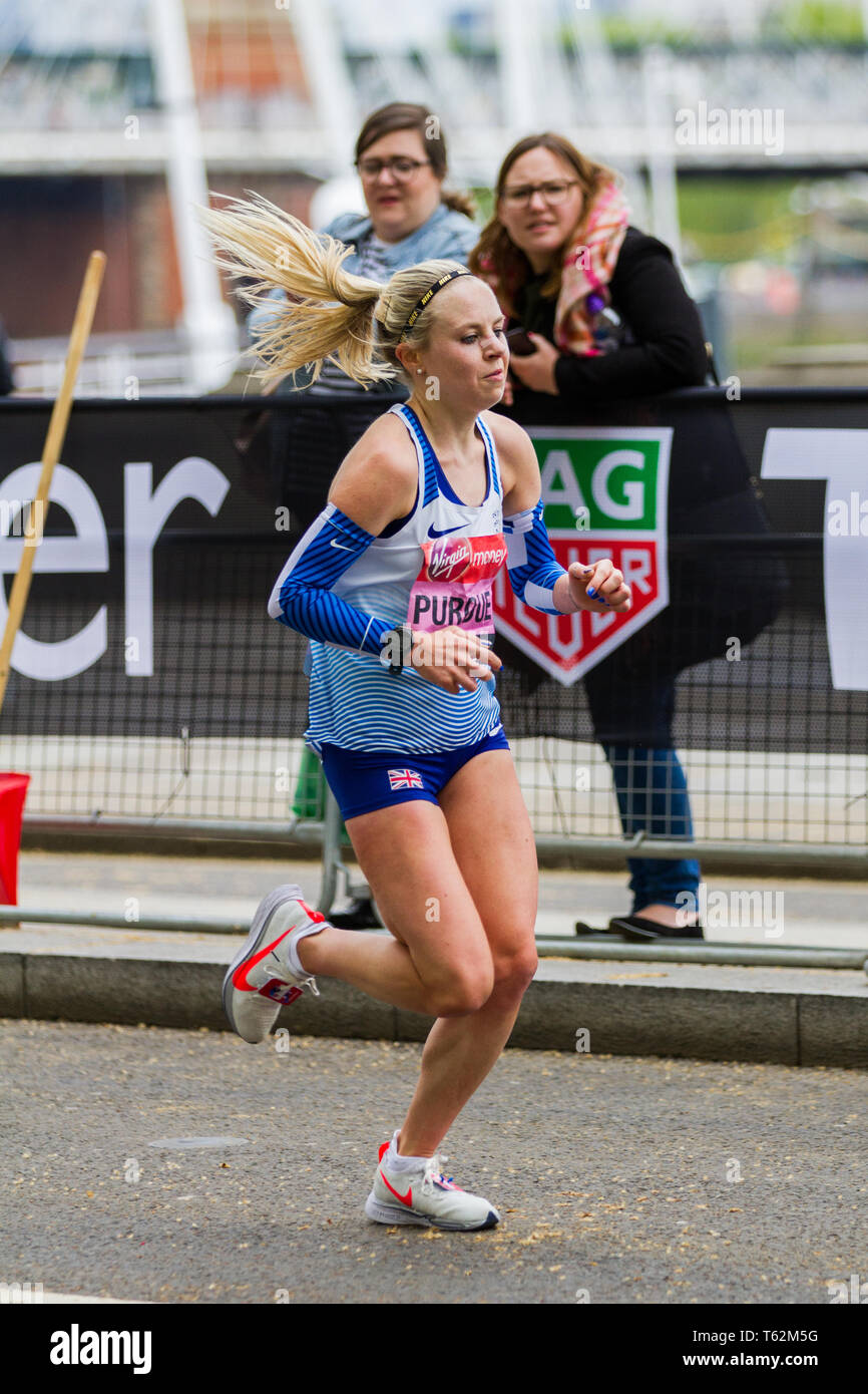 London, UK. 28th April 2019. Charlotte Purdue on Victoria Embarkment ...