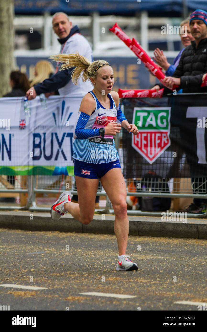 London, UK. 28th April 2019. Charlotte Purdue on Victoria Embarkment ...