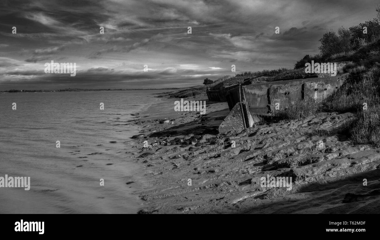 Barge graveyard, Purton, Gloucestershire. UK. beached barges in Purton ...