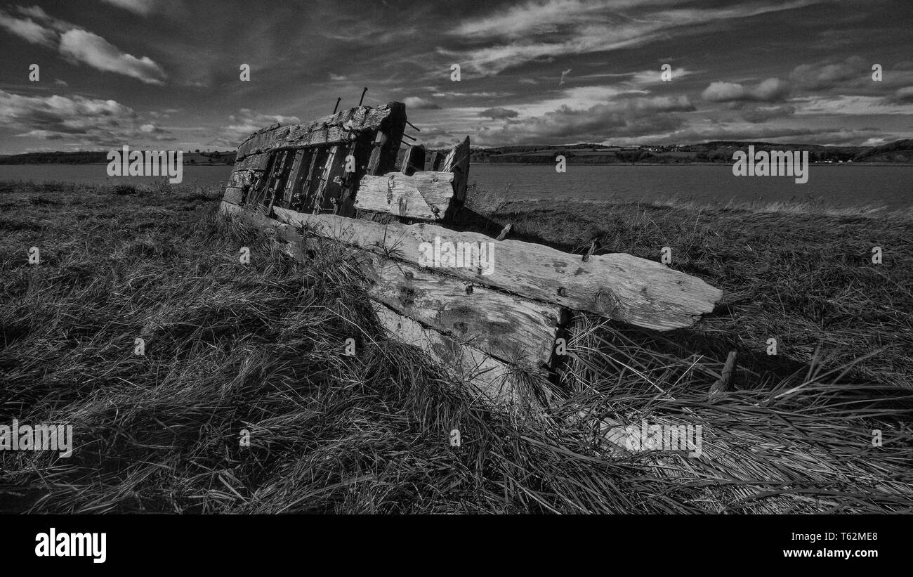 Barge graveyard, Purton, Gloucestershire. UK. beached barges in Purton ...