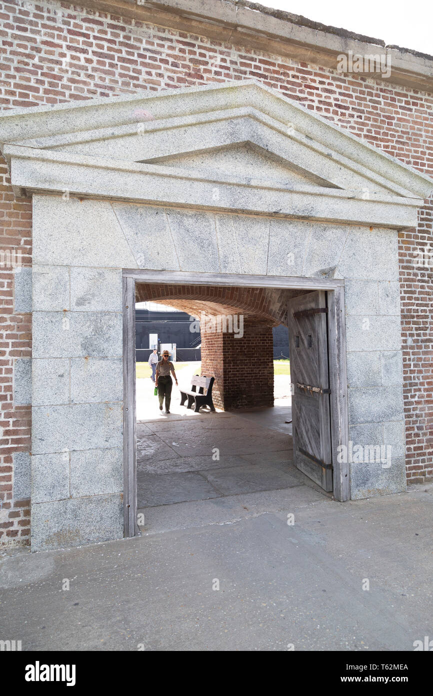 The main gate at Fort Sumter near Charleston in South Carolina, USA ...