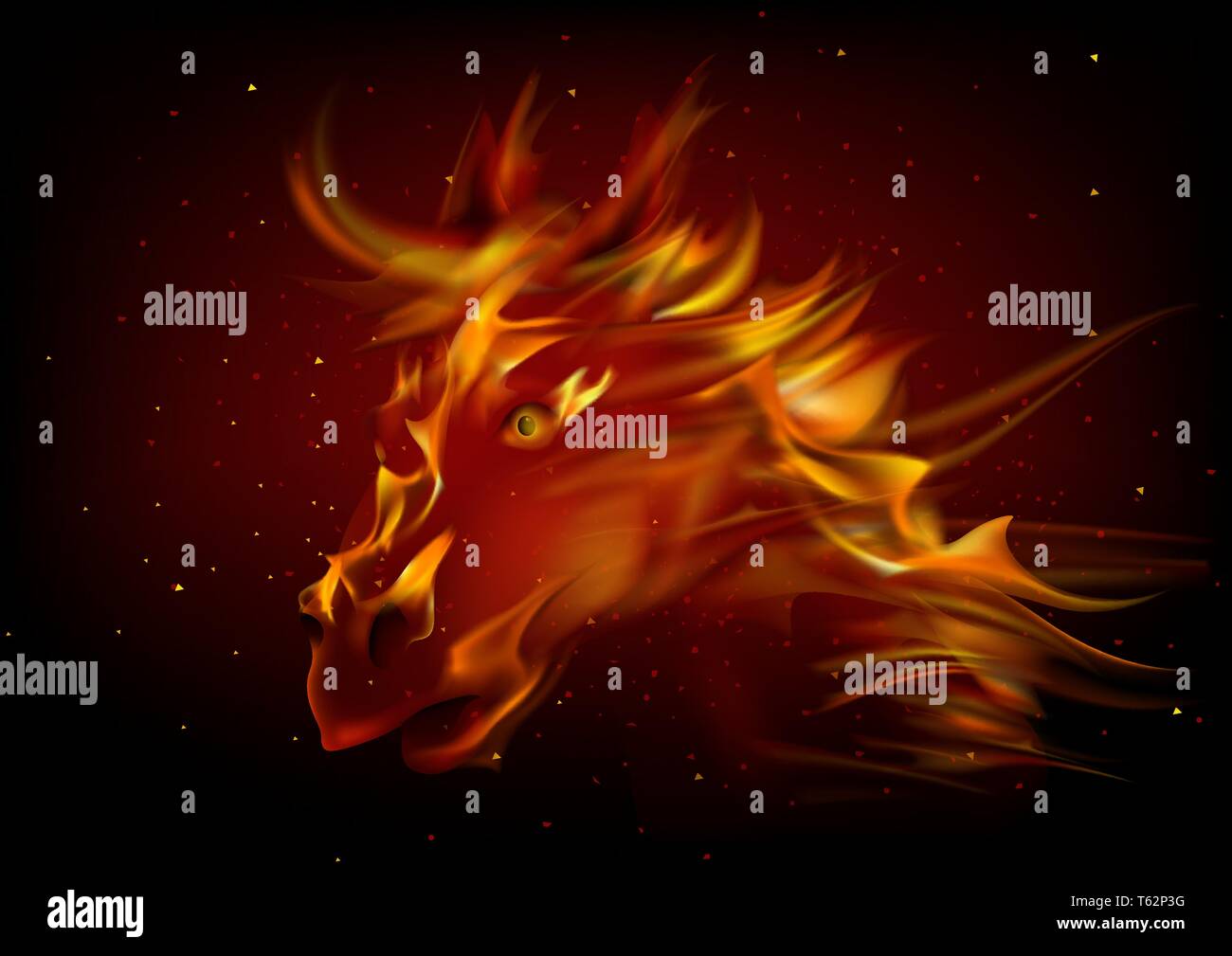 Bonfire in dark Stock Vector Images - Alamy