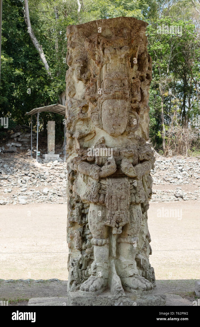 Carved mayan stela copan ruins hi-res stock photography and images - Alamy