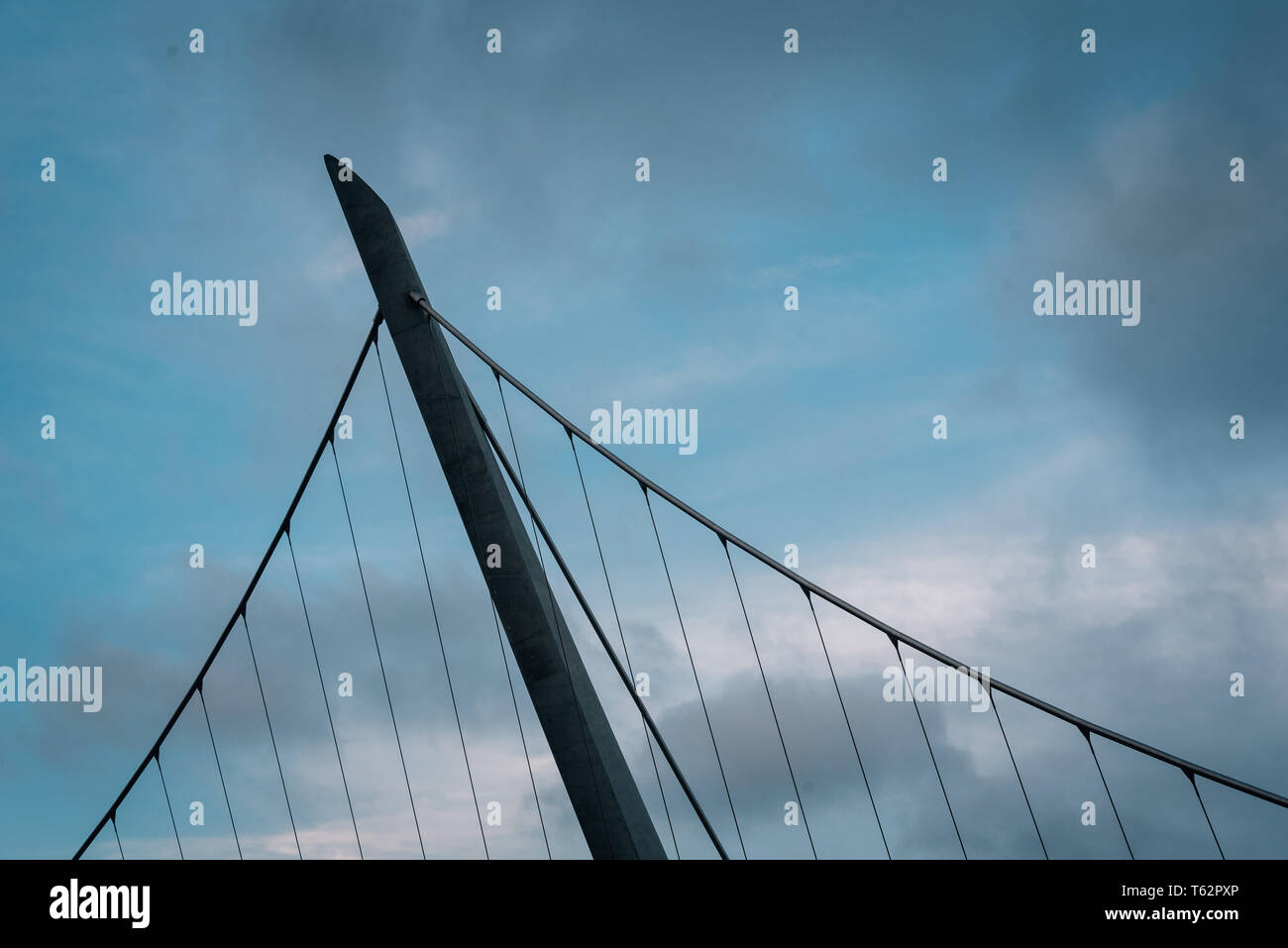 Details of the modern Harbor Drive Pedestrian Bridge, in downtown San ...