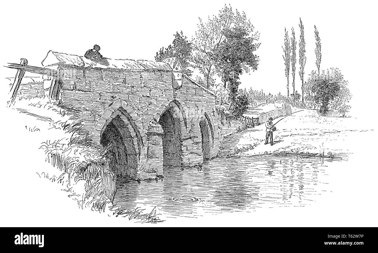 Victorian River Bridge Black and White Stock Photos & Images - Alamy