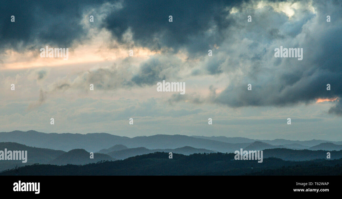 Cloudy Sky with Mountains in Background in Spring Season before ...