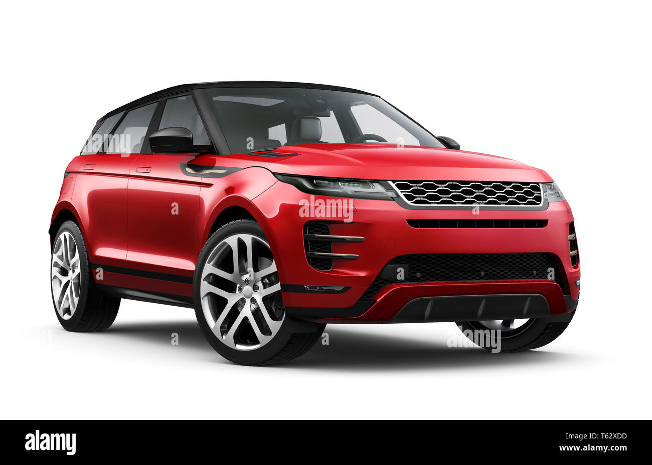 Modern Compact SUV - rendering on white background Stock Photo - Alamy
