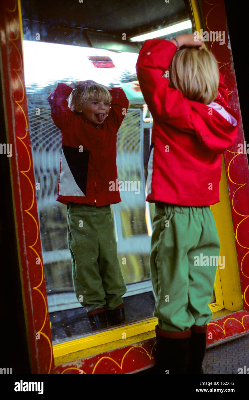 Child fun house mirror distorted hi-res stock photography and images ...