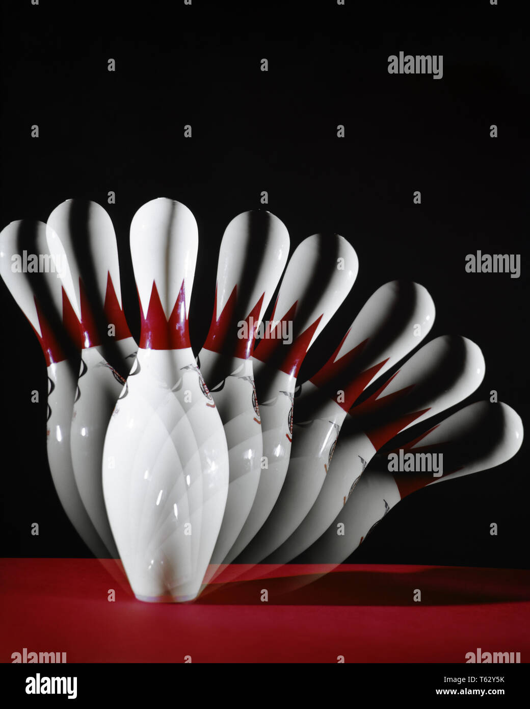 1970s SYMBOLIC STOP MOTION WOBBLING BOWLING PIN FALLING OVER - ks11389 ...