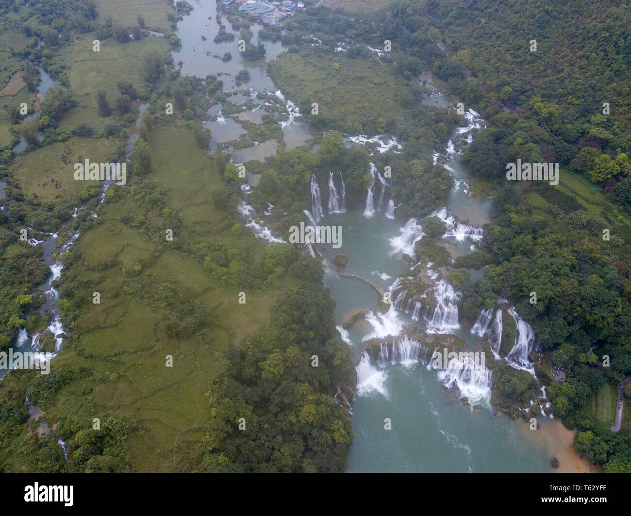Beautiful waterfall. Ban Gioc waterfall or Detian waterfall is a ...